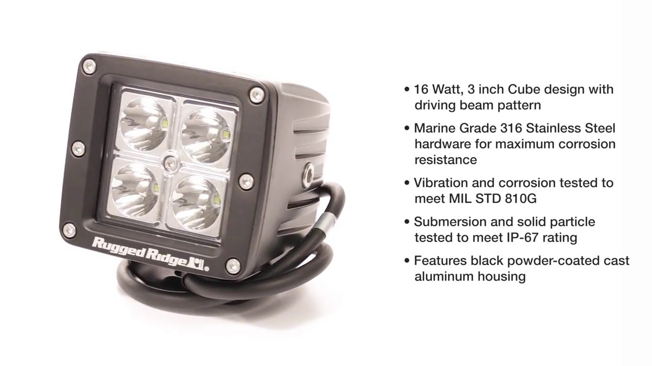 360 Video: 15209.03-3 Inch Square LED Driving Light, 16 Watt, 840 ...