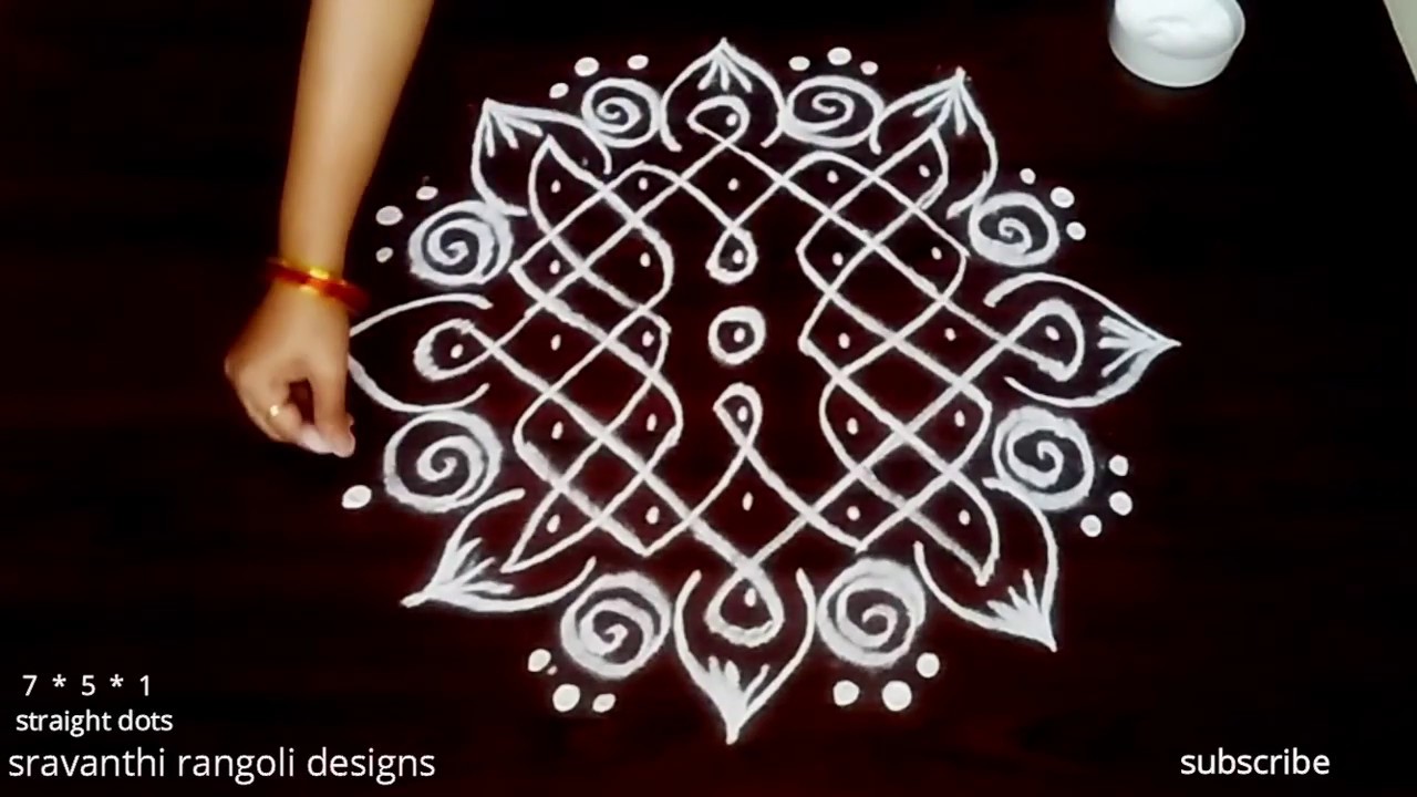 Cute melikala muggulu for friday || 7* 5* 1 straight dots || easy ...