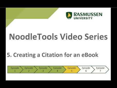 NoodleTools Episode 5: Creating an eBook Citation - YouTube