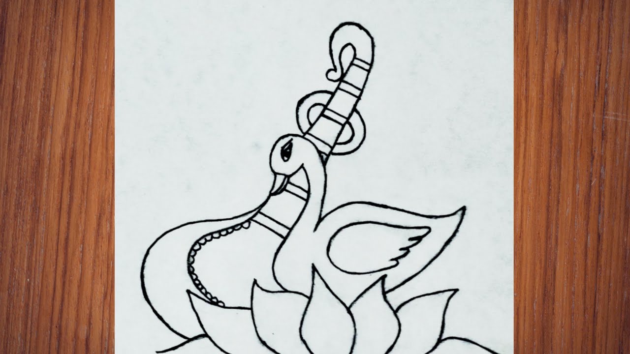 vasant panchami easy drawing | Saraswati Puja special drawing | vasant ...