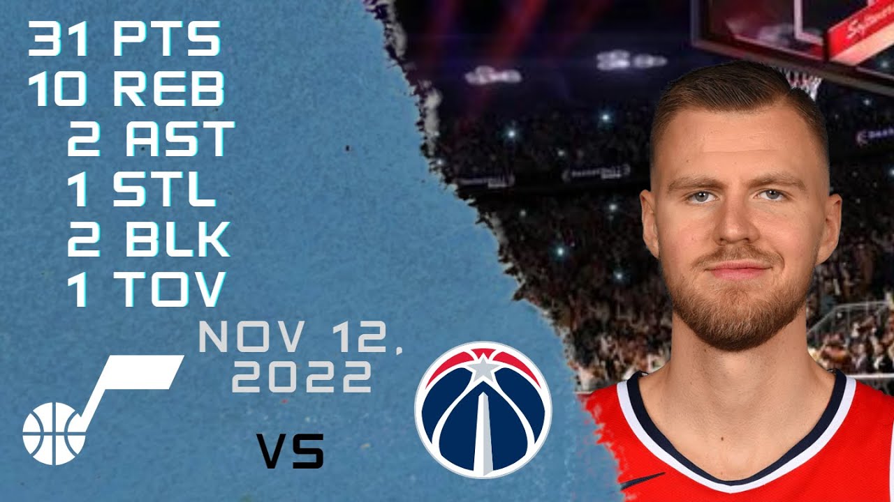 Kristaps Porzingis Highlights 12-11-2022 WIZARDS vs JAZZ NBA REGULAR ...