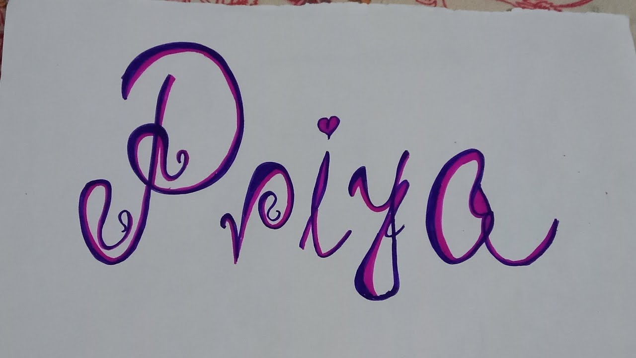 How to design Priya name|Priya name design|Calligraphy idea - YouTube