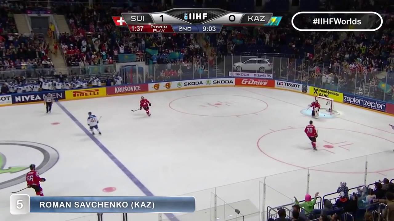 Roman Savchenko KAZ Super Goal - Супер красивый гол от синей линии ...