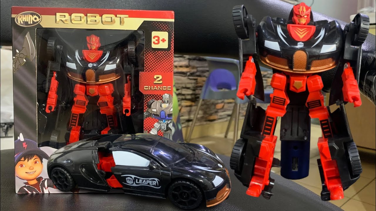 Mainan Rhino Robot Merah - YouTube