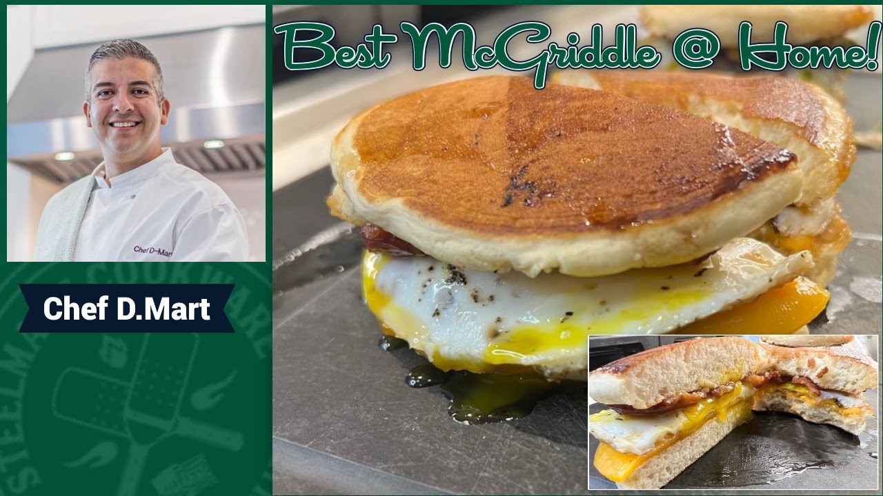How to cook a McGriddle on a FlatTop. Chef D.Mart cooks the 1st recipe out of the Steelmade ...