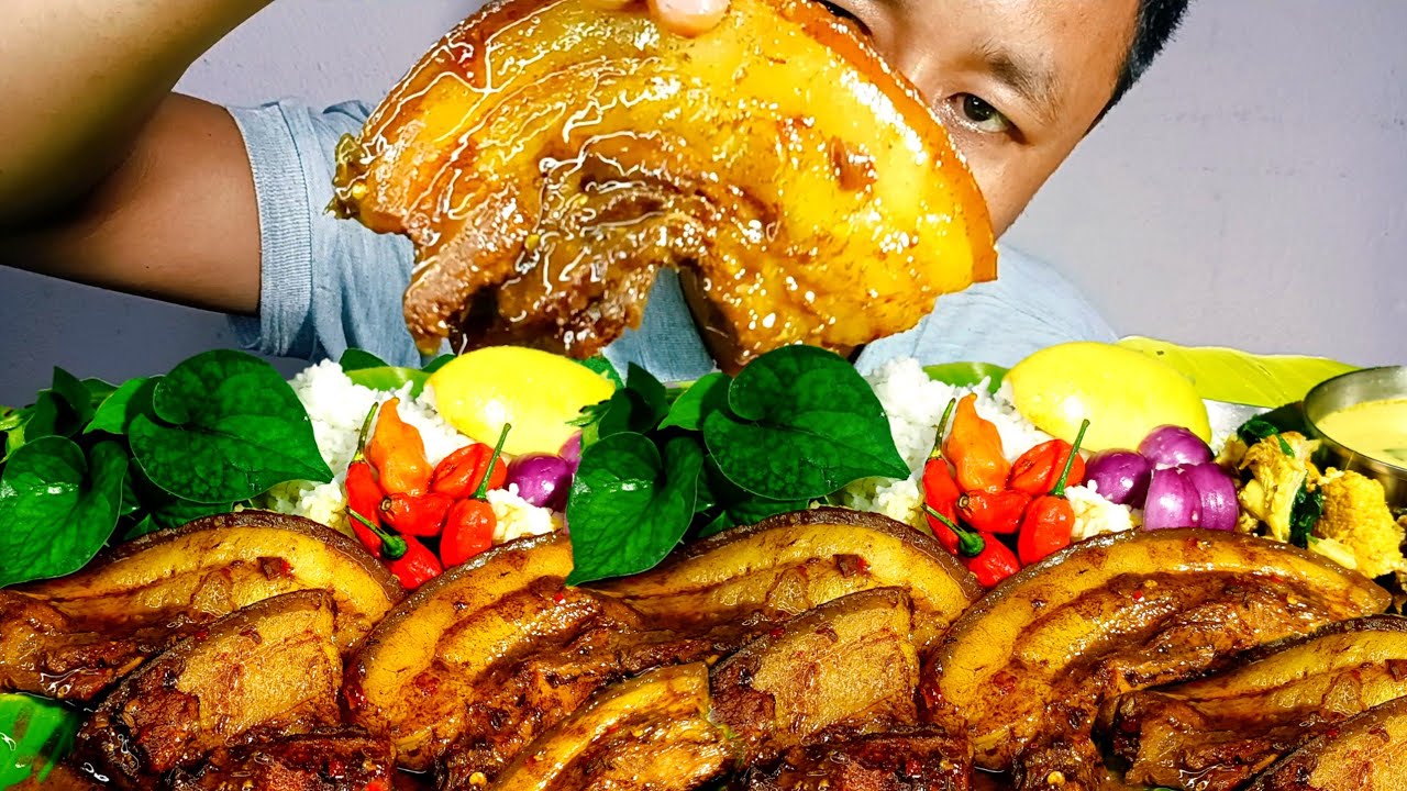 MEAT PORK FISH EATING SHOW || TRENDING PORK EATING CHALLENGE HUGE - YouTube