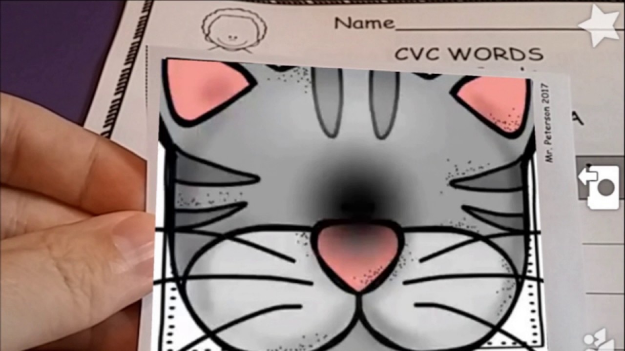 CVC Words Short Vowel Phonics Task Cards with Augmented Reality - YouTube