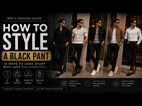 How to style a black pant | 1 pant 15 outfits | men's fashion blog 