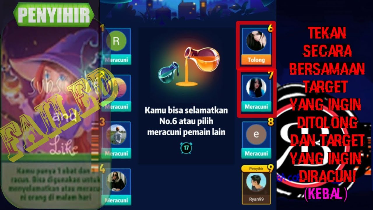 CARA MENGEBALKAN SEORANG PEMAIN (PENYIHIR FAILED) DI WEREWOLF HAGO ...