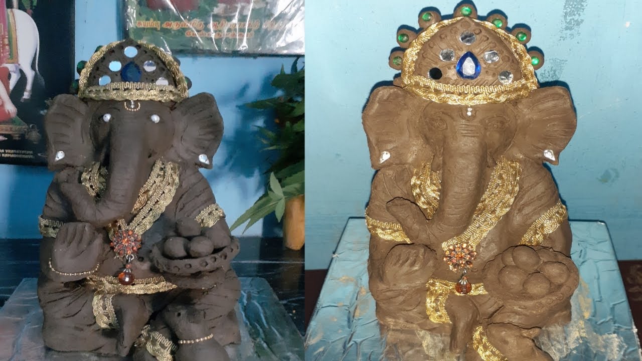 My handmade clay pillayar | how to make clay pillayar at home | kaliman ...