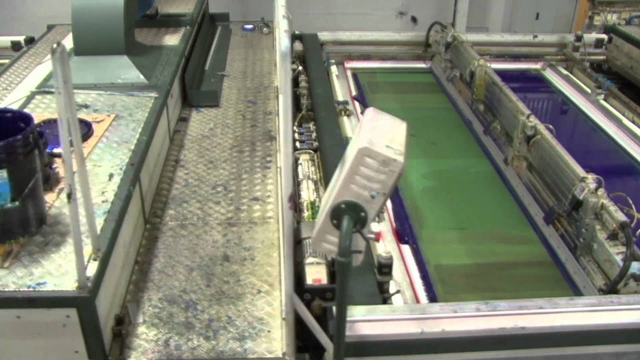 2005 Sias Multiformula Six Color Screen Printing Inline Press - YouTube