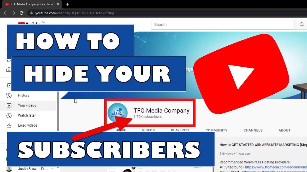 How To HIDE SUBSCRIBERS On YouTube - YouTube