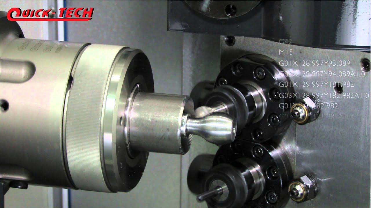 Quicktech 10 axis lathe model i-42 Twin with B-axis - YouTube