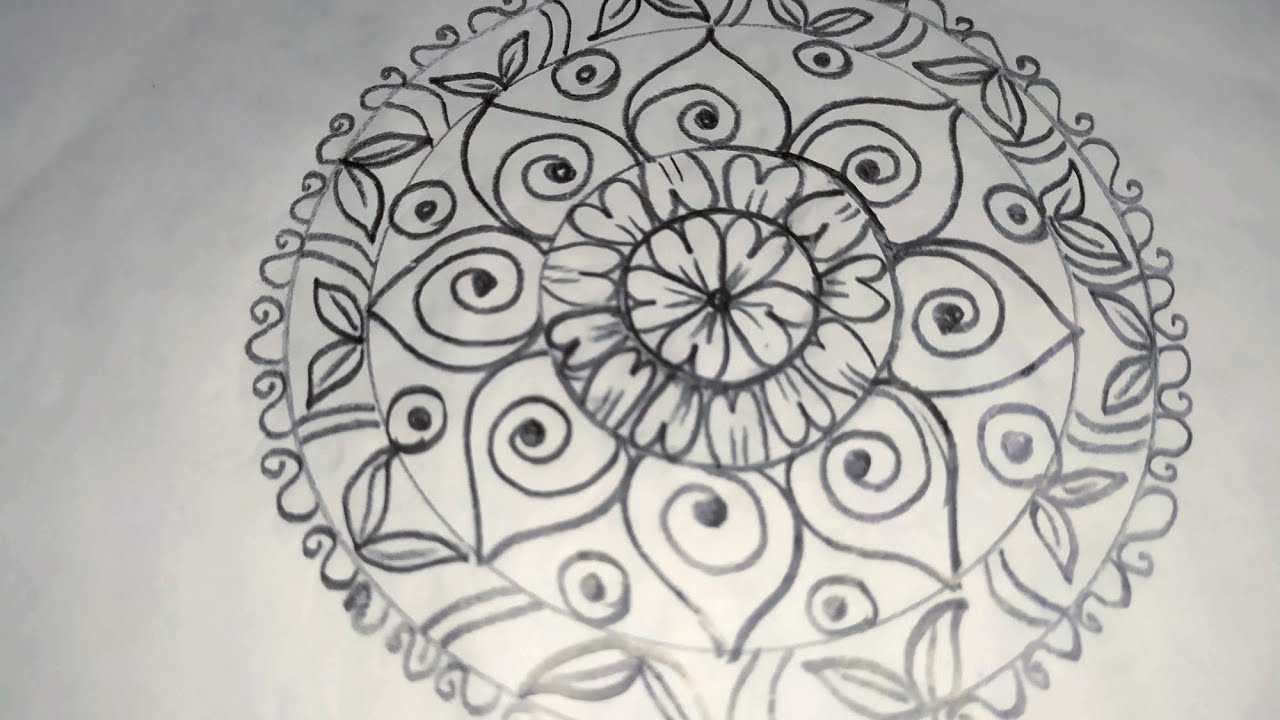 How to draw Design for Beginner Alpona / Noksha. - YouTube