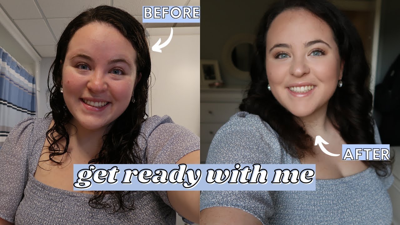 get ready with me (skincare, makeup and hair) - YouTube