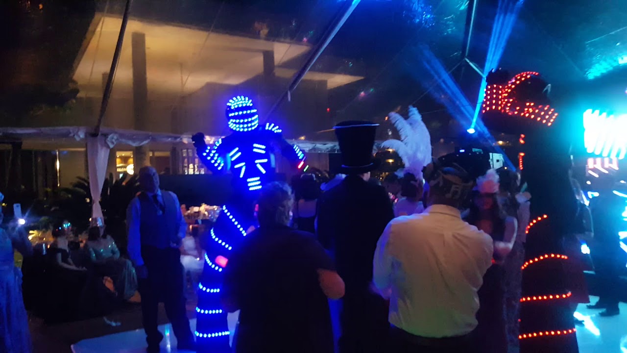Dancing LED Robots at Wedding in Las Olas - YouTube
