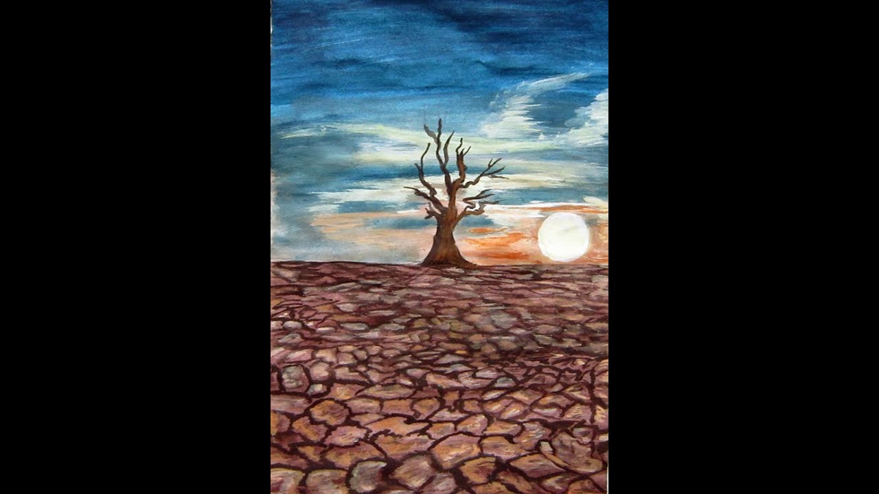 Drought painting #painting #painting #desertlandscape #sunset # ...