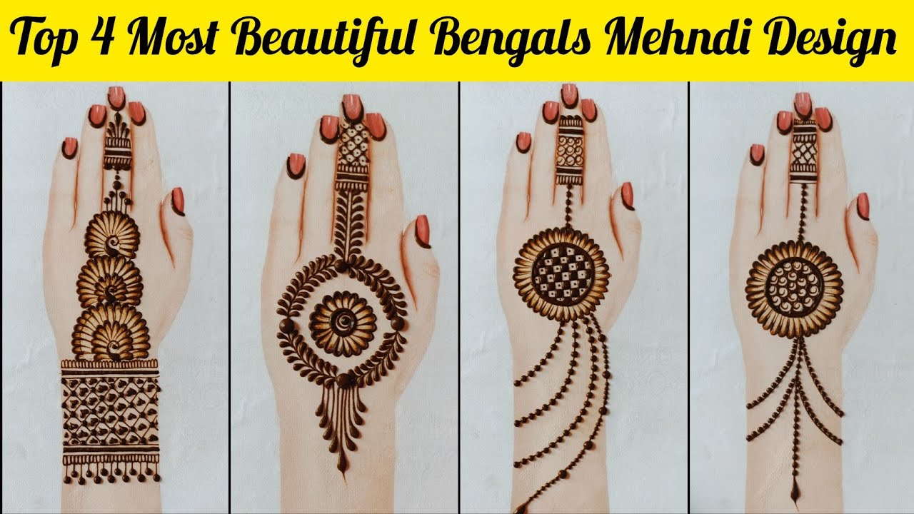Top 4 Most Beautiful Bengals Mehndi Design Trick For Beginners Mehndi ...