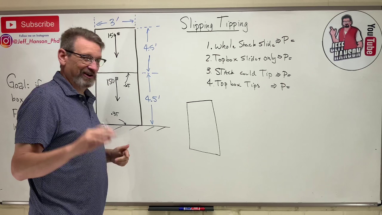 Statics: Lesson 63 - Friction Slipping Tipping Problem - YouTube