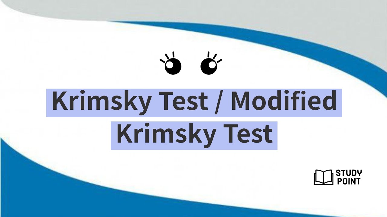 krimsky Test||Modified Krimsky Test|| In Hindi - YouTube