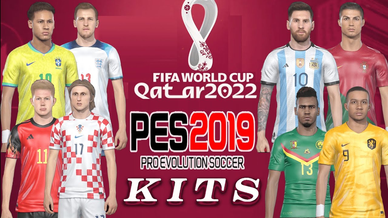 PES 2019 WORLD CUP 2022 | SMOKE PATCH NEW WORLD CUP 2022 KITS - YouTube