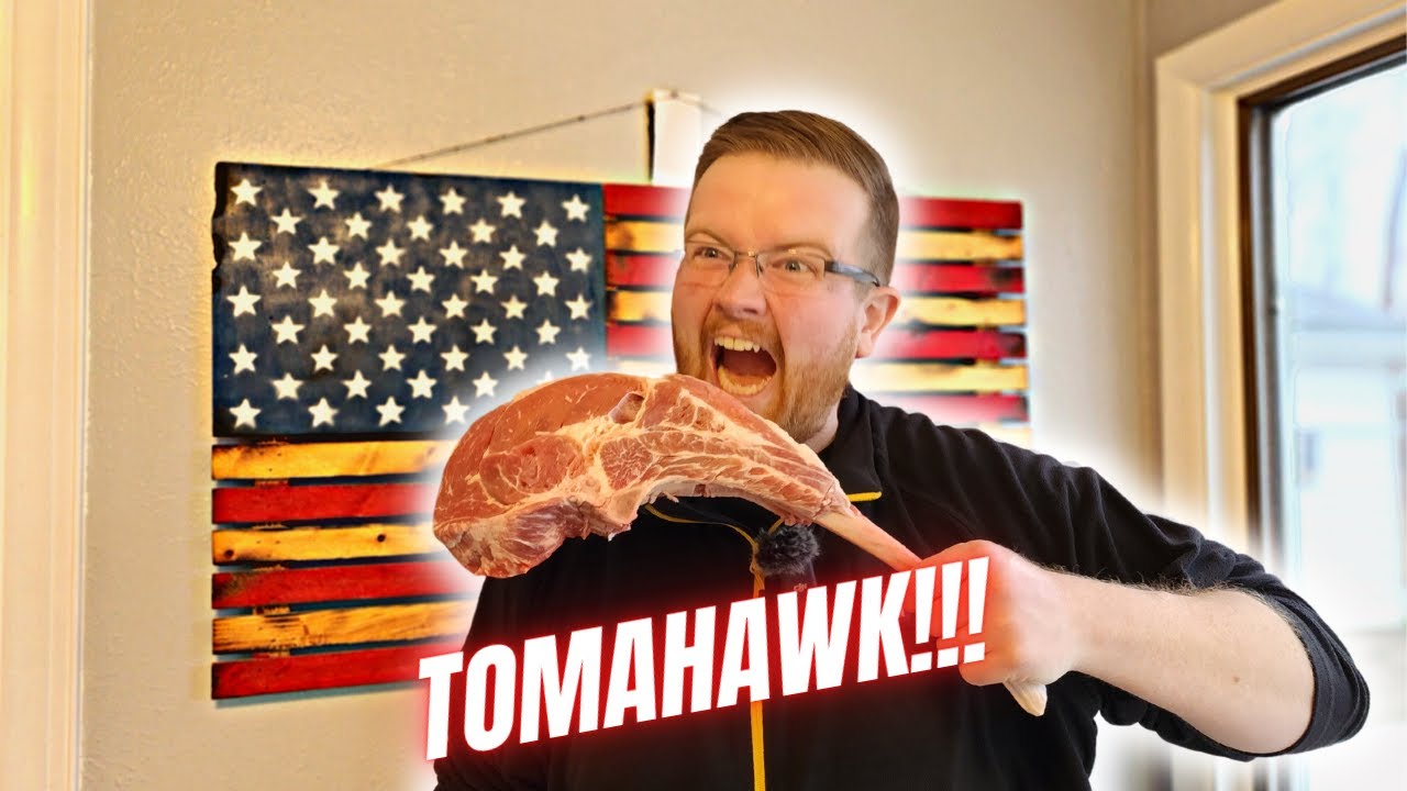 Cooking a Giant Tomahawk Steak on my Weber Kettle Grill! This thing is ...