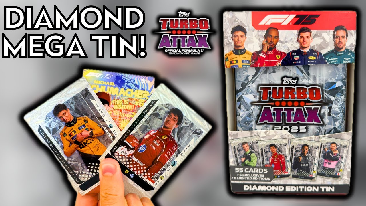 DIAMOND MEGA TIN OPENING! | TOPPS F1 TURBO ATTAX 2025 | DIAMOND 100 ...