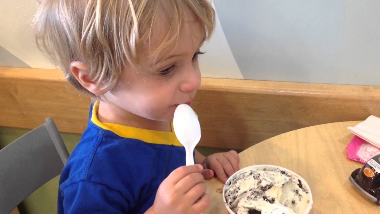 Hunter's First Ice Cream - YouTube