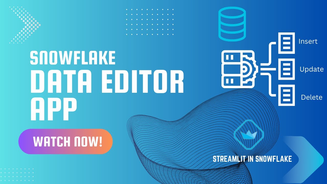 Data Editor App | Streamlit in Snowflake | Native App Demo - YouTube