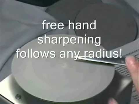 Scissor sharpening on a flat hone - YouTube