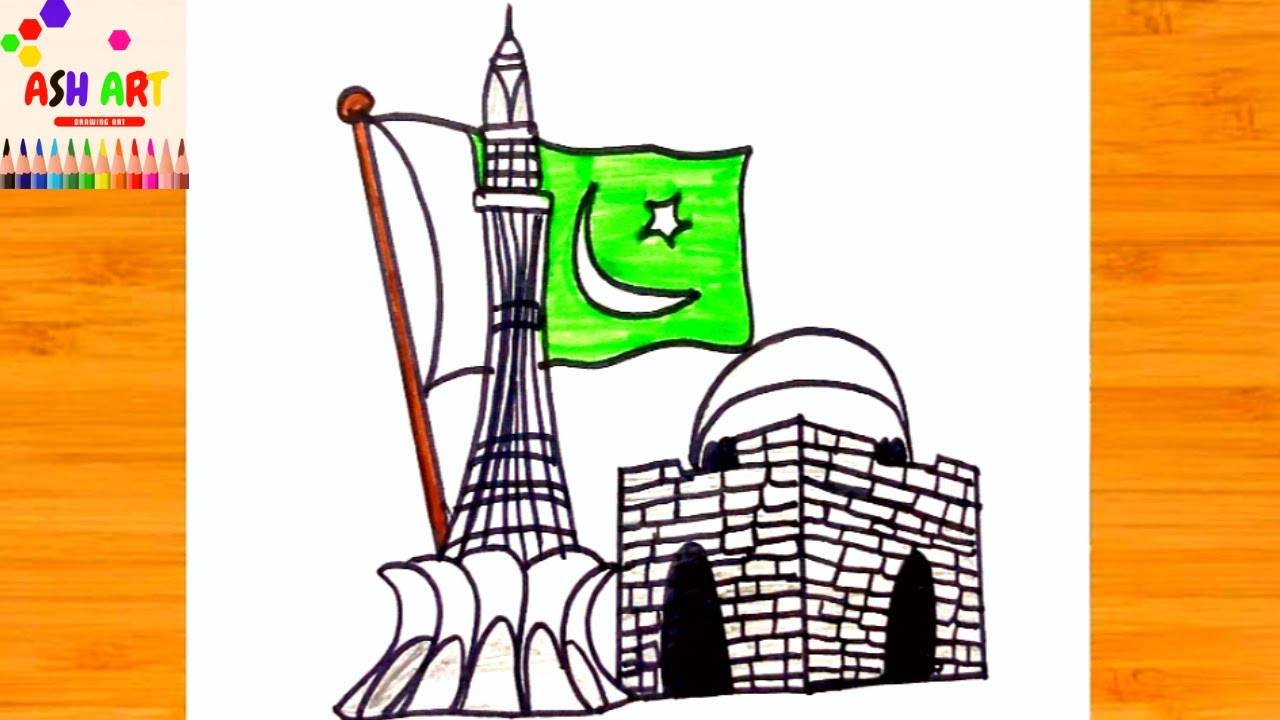 23 March Drawing / Pakistan Day Drawing / Pakistan Republic Day Drawing ...