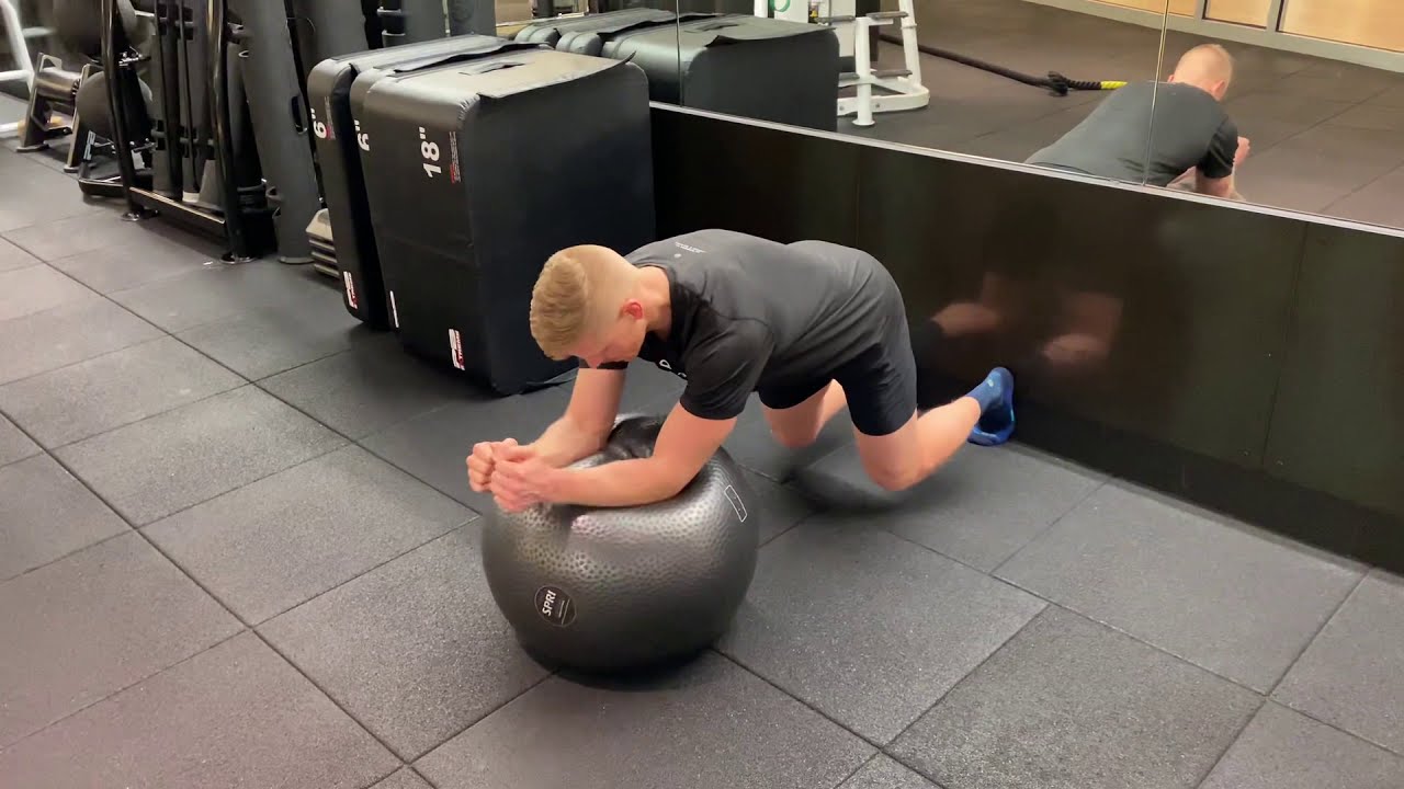Quadruped stability ball roll out - YouTube