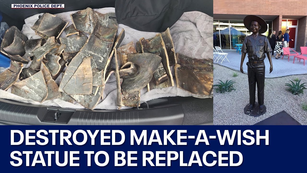 Make-A-Wish statue that was stolen and destroyed to be replaced - YouTube