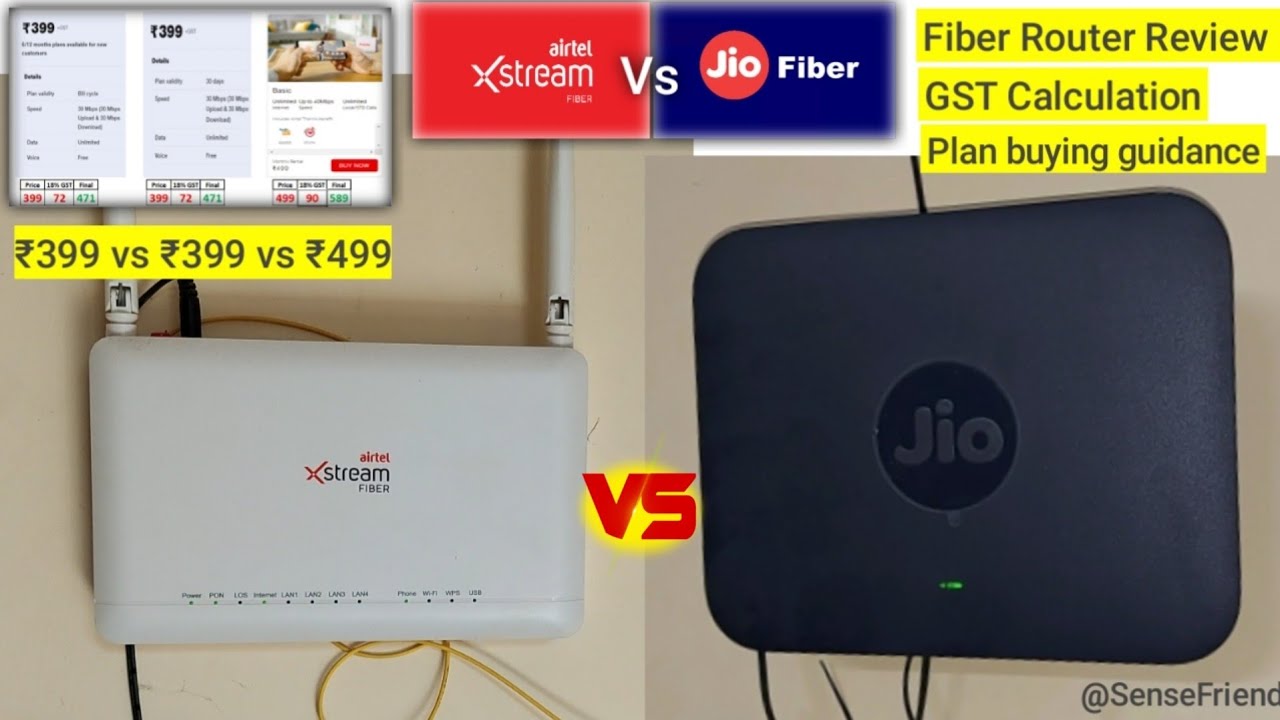 Jio Fiber Prepaid⚡Postpaid Plan Vs Airtel Fiber Plan (Basics ₹399🔥₹399🔥 ...