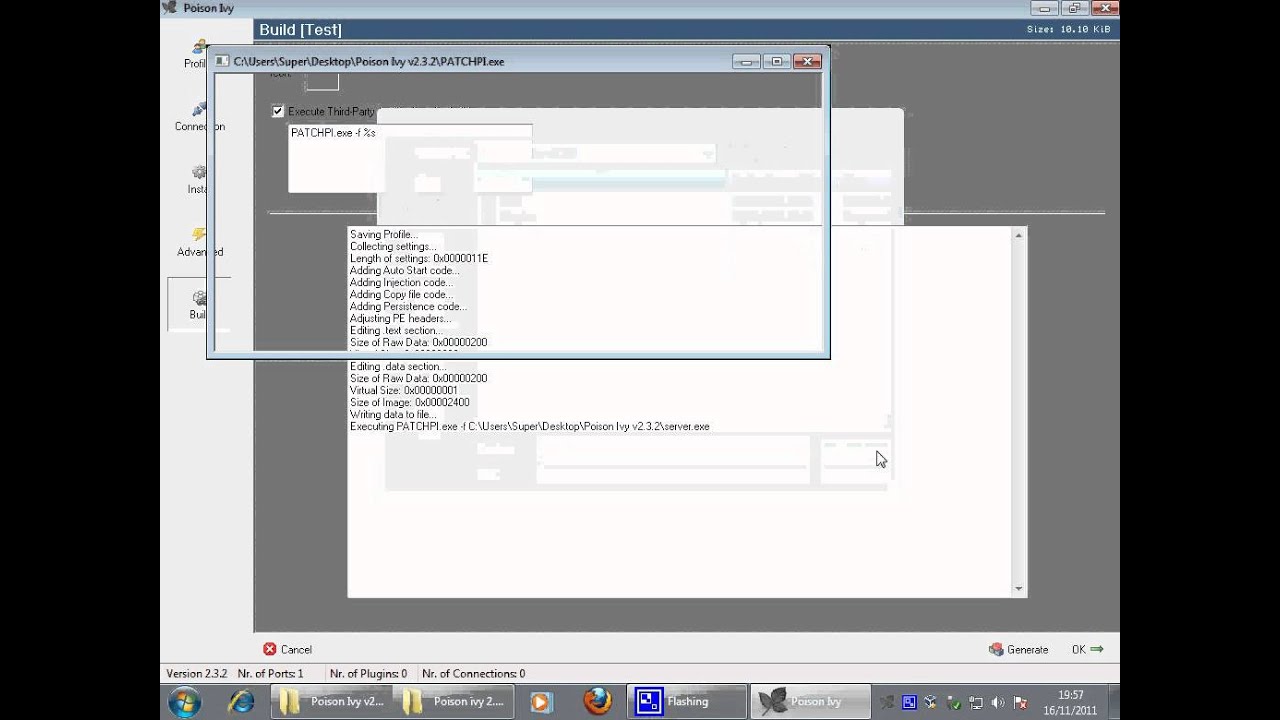 Poison Ivy RAT running in Windows 7 - YouTube