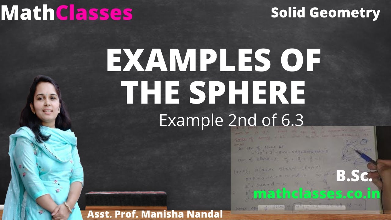 Sphere Examples || Solid Geometry bsc 1st year || Sphere Example 2 of 6 ...