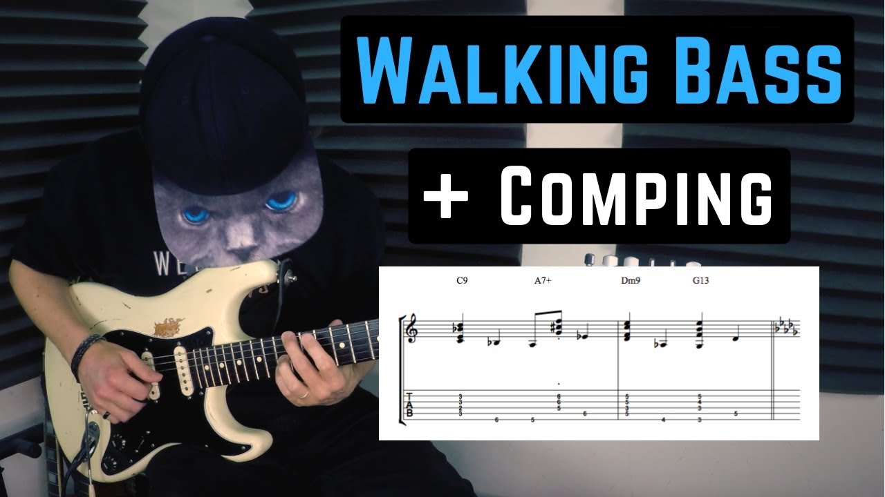 Jazz Guitar Walking Bass + Comping Chords (1-6-2-5) // Wednesday Warm ...