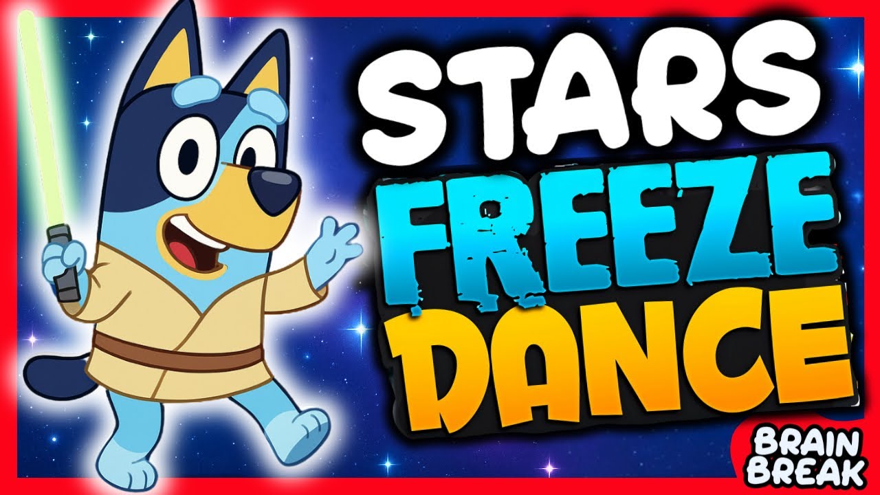 🔵Bluey Galaxy Freeze Dance! 🚀🐶 | Star Wars Brain Break for Kids ⭐🎶 ...