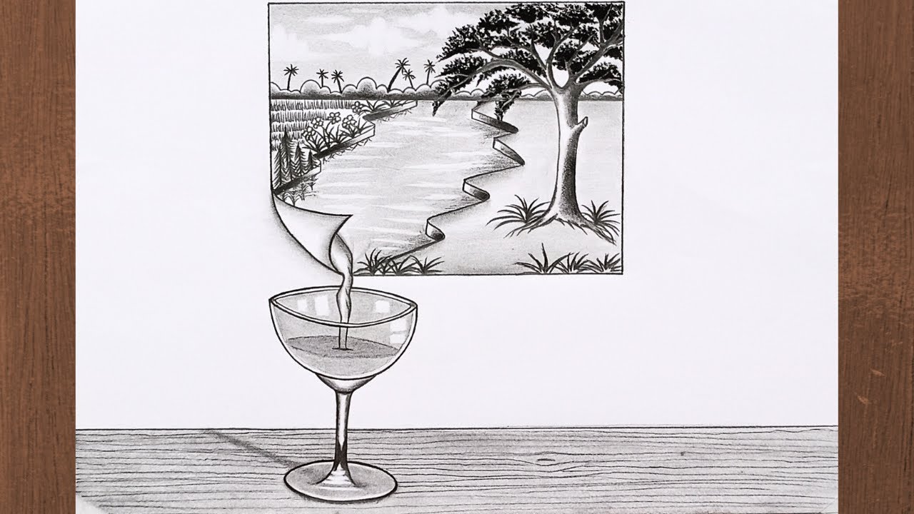 How to Draw Beautiful Scenery Drawing || Easy to Draw with Pencil ...