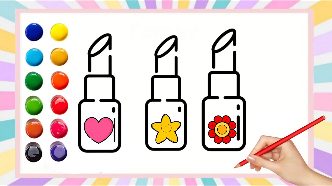 How to draw lip stick? drawing and Coloring - YouTube