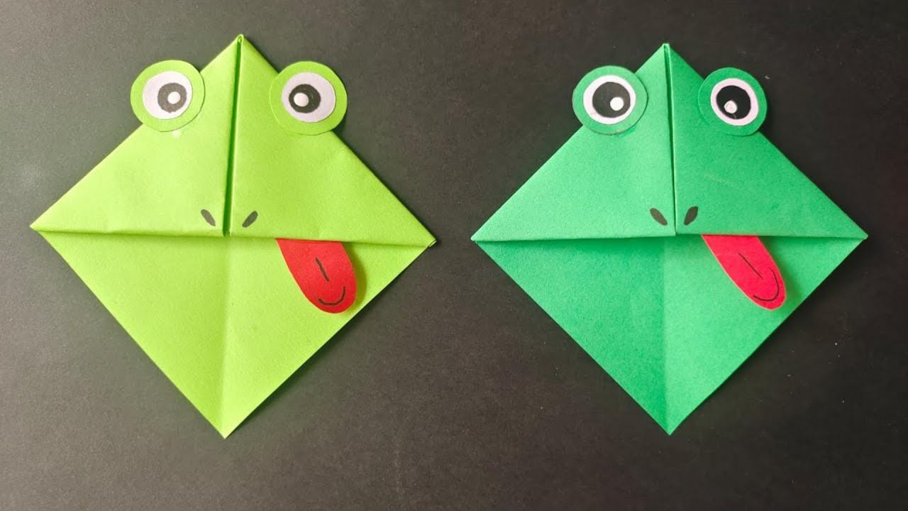DIY Paper Frog Corner Bookmark | Paper Crafts For School | DIY Origami ...