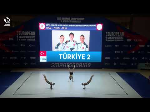 Tanem Atar, Duru Gunen & Furkan Saylan (TUR) - 2025 Aerobics European Champions, U15 Trios