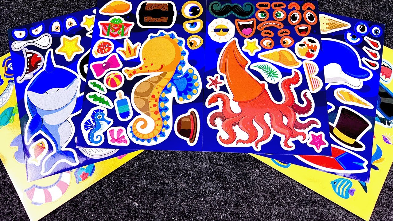 [ToyASMR] Decorate with Sticker Book Ocean Animals #asmr #paperdiy ...