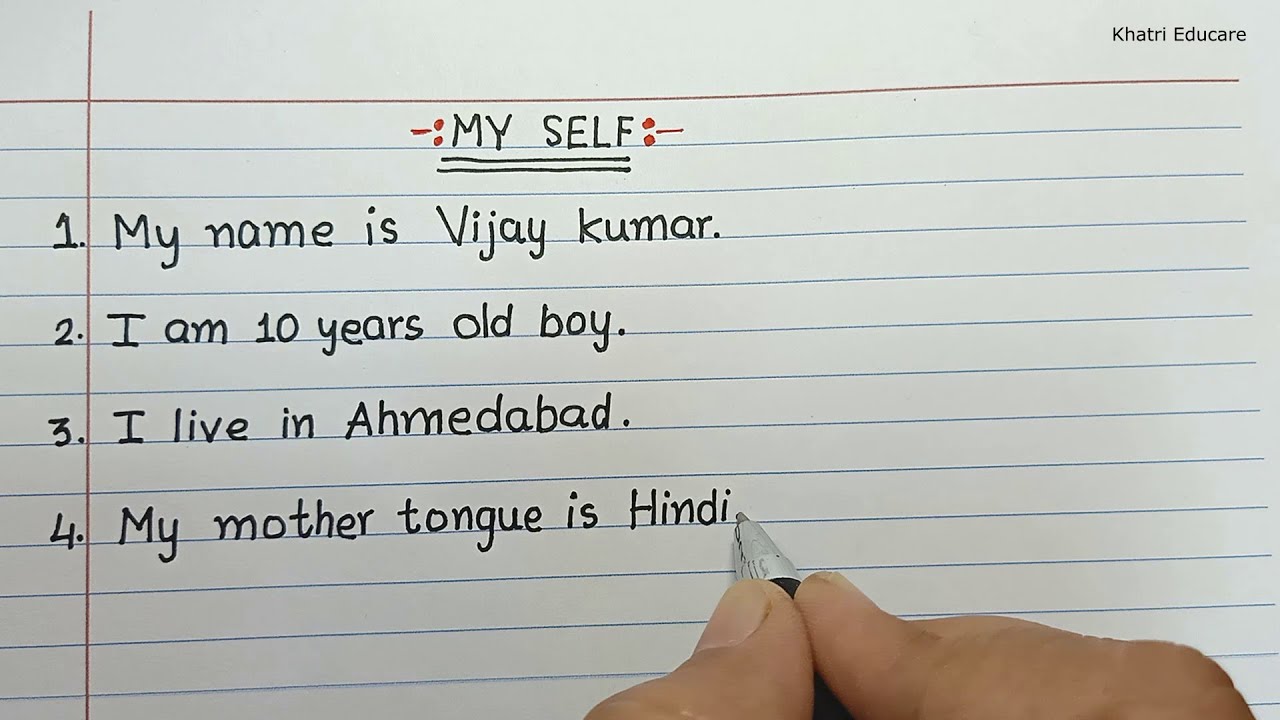 Write 20 lines on My Self - About My Self - Short Essay on Myself In ...