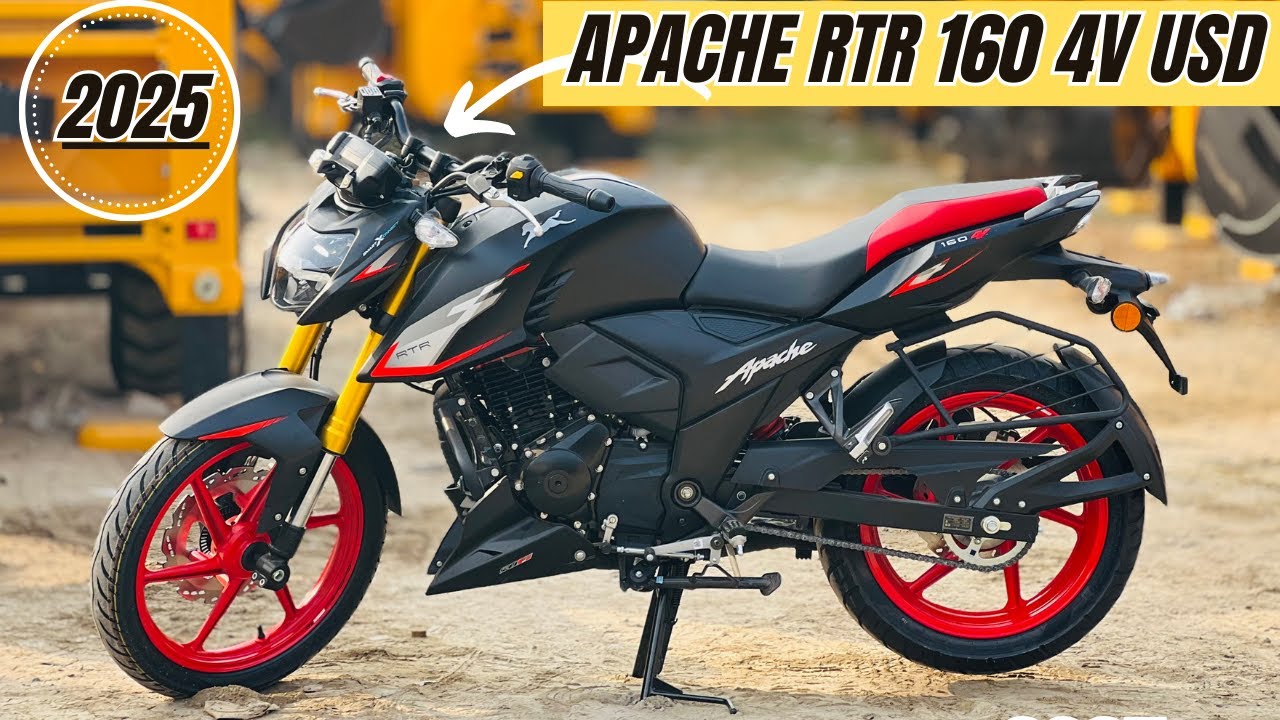 2025 New TVS Apache RTR 160 4V USD Model Detailed Review - YouTube