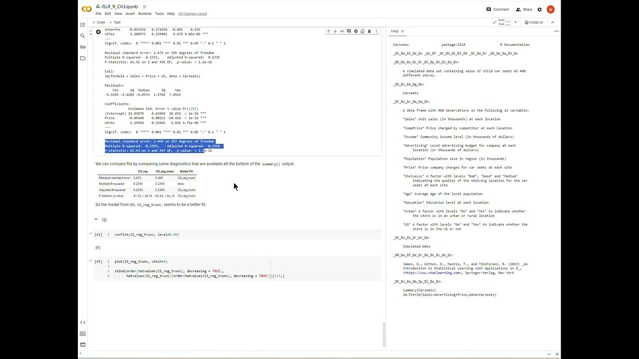 Intro to Statistical Learning (2nd Ed), Solution to Problem 3.10A (R) | Multiple Linear ...