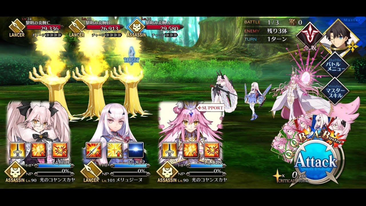 FGO - Experience card 3T farming - Buster (dual Koyanskaya + Lancelot ...