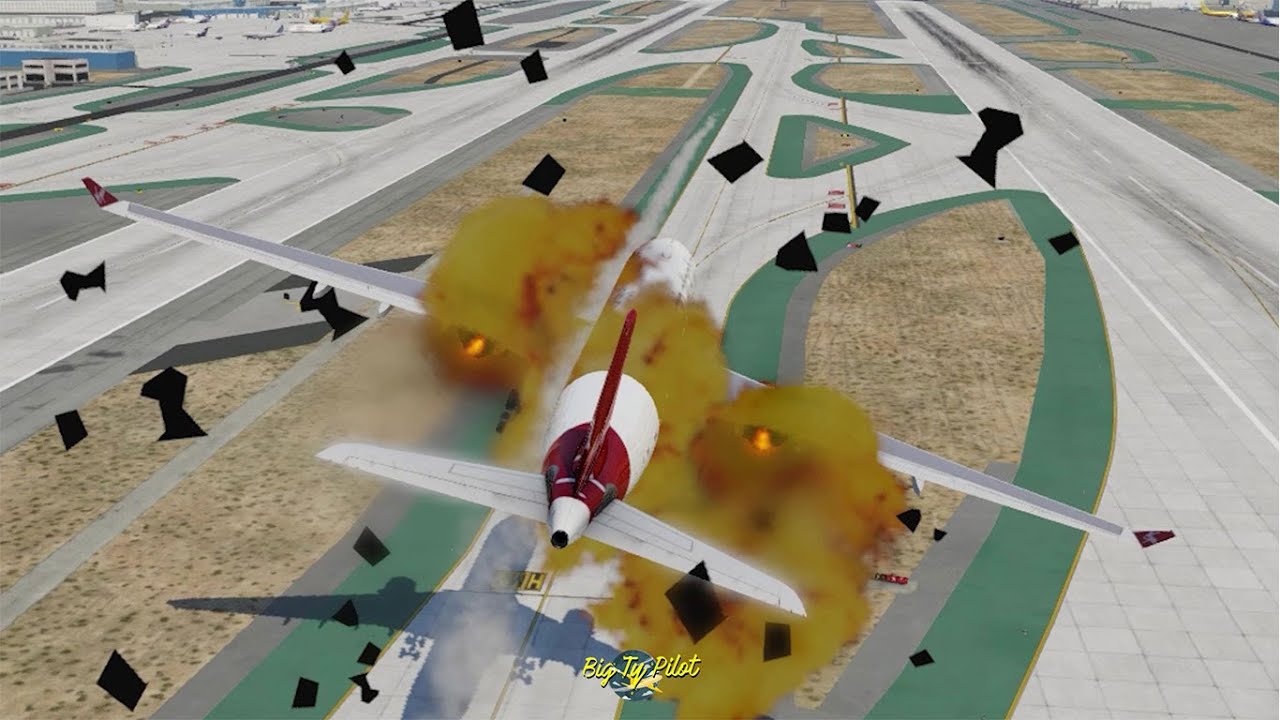 Plane Breaks Apart During Emergency Landing Ever X Plane 12 - YouTube