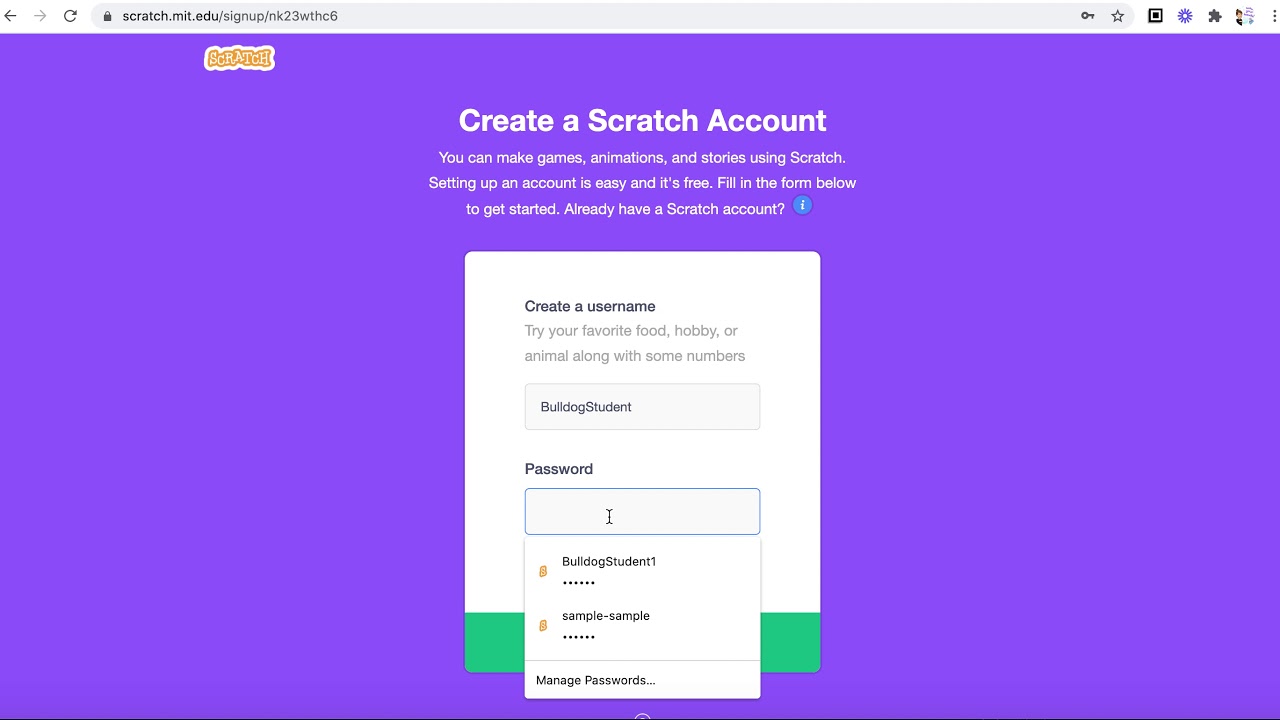 Scratch Student Class Sign up - YouTube