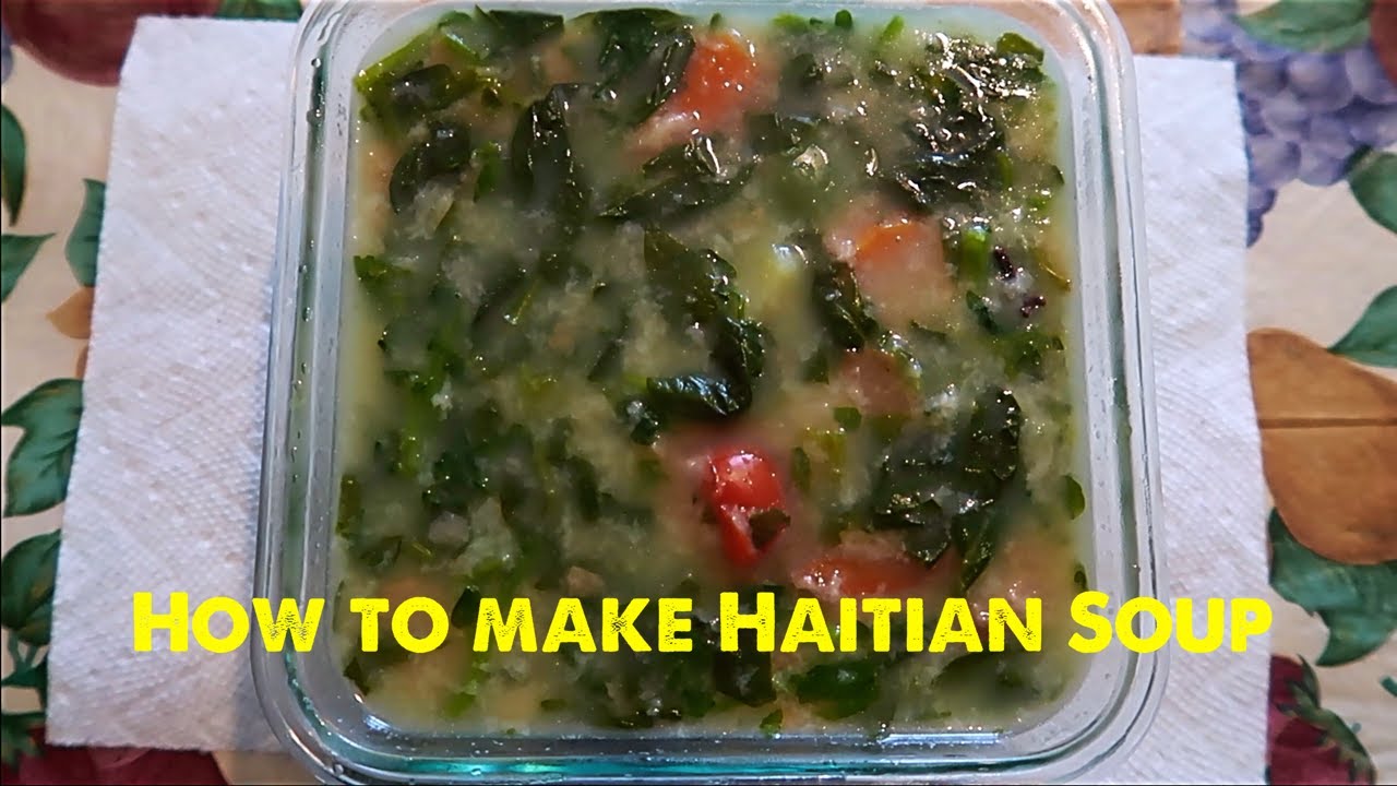 Delicious Haitian Meal - Fèy Soup (Bread Soup) - YouTube